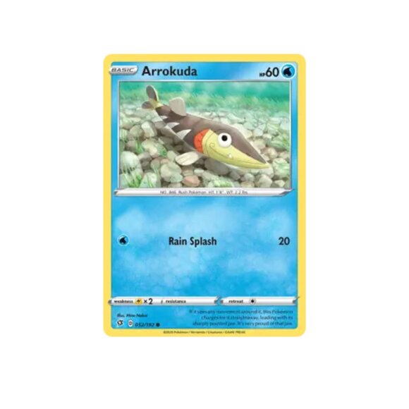 Pokemon | Toys | Arrokuda Pokmon Card Sword Shield 52202 Common Water ...